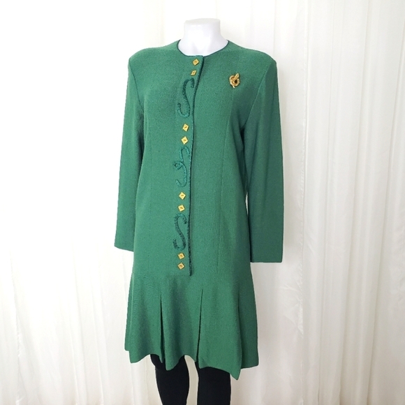Steve Fabrikant | Dresses | Vintage Steve Fabrikant Green Knit Sweater ...